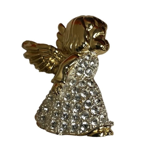 Roman | Jewelry | Vintage Roman Signed Angel Pin Brooch Rhinestones And ...